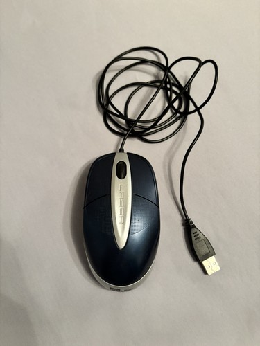 PC Line PCL-FL1 Laser Mouse Blue & Grey Wired USB Scroll Wheel 3 ...