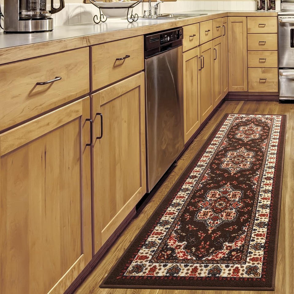 Alfombras Oriental Traditional 2x7 Non-Skid (Non-Slip) Low Profile Pile ...