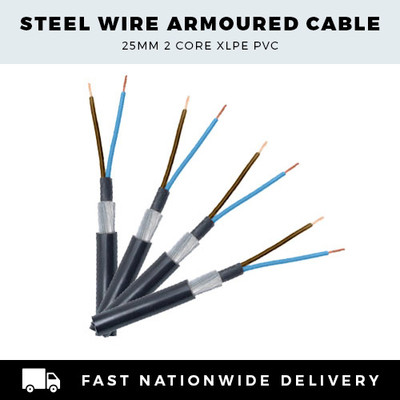SWA Cable 2 Core 25mm Armoured Cable Per Metre | eBay