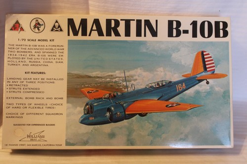 1/72 Scale Williams Bros., Martin B-10B Airplane Model Kit #72-210 ...
