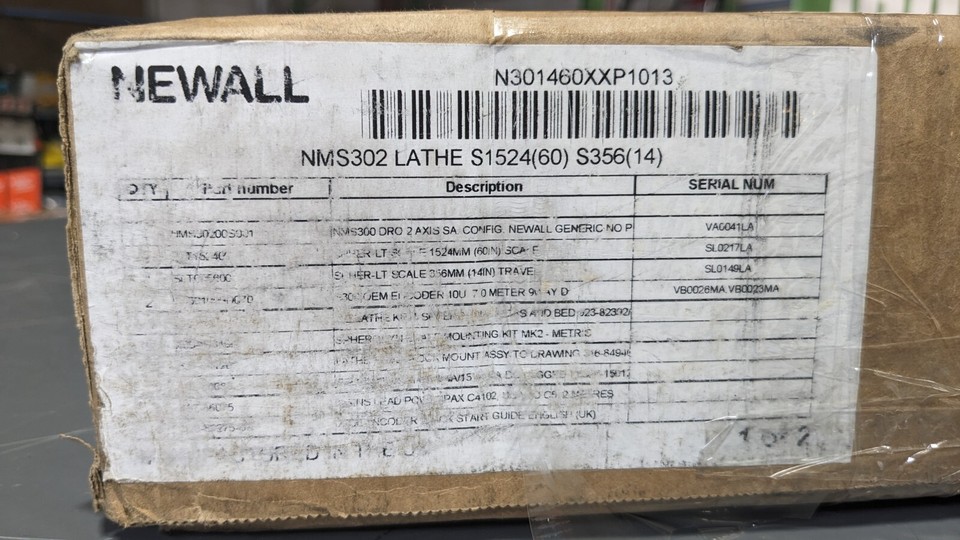 NEWALL Lathe DRO System 2 Axes Inductive Scale 14" X-Axis 60" Z-Axis ...