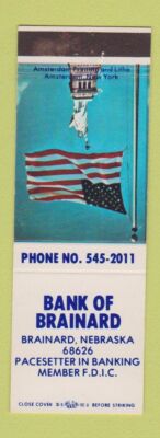 Matchbook Cover - Bank of Brainard NE | eBay