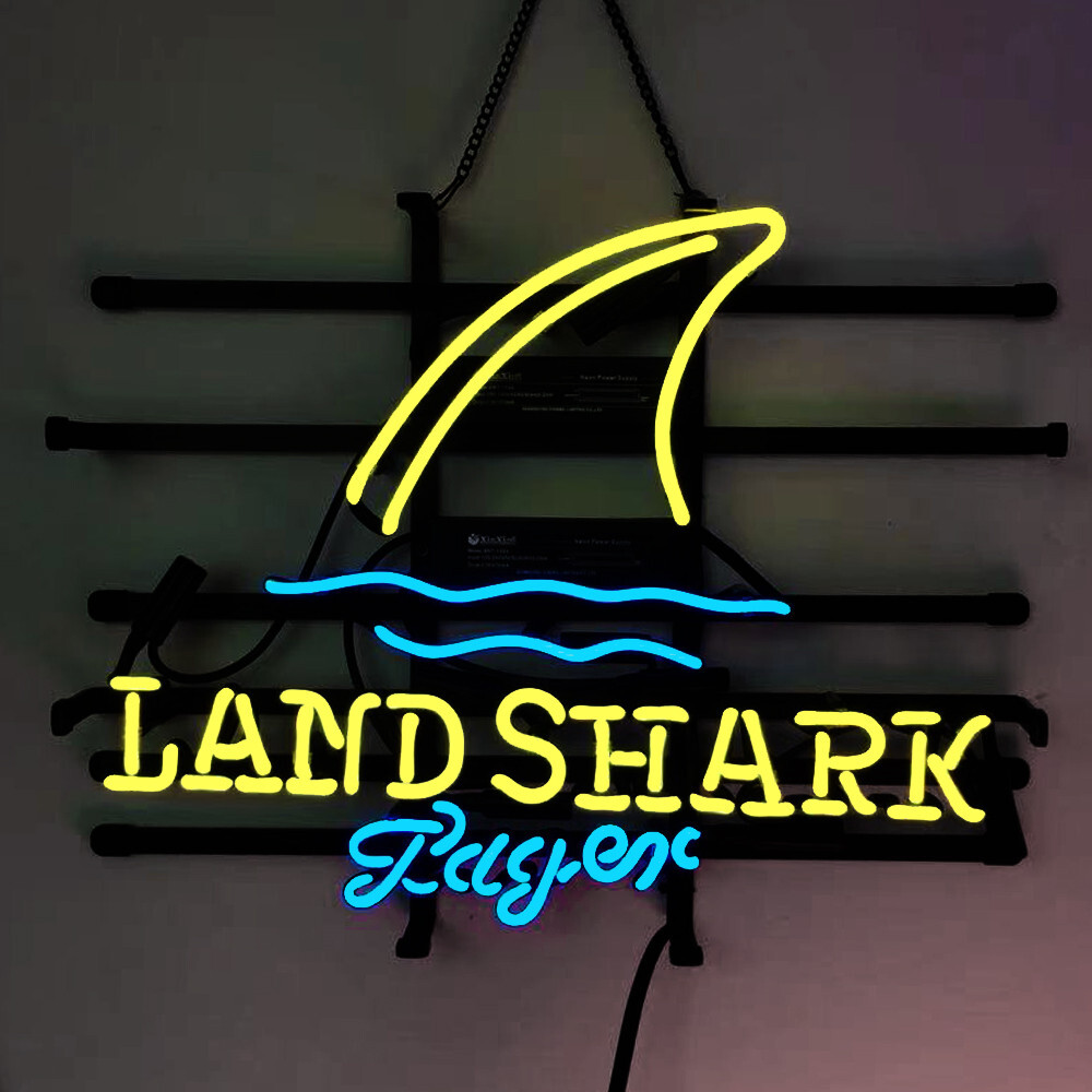Landshark Lager Neon Light Sign 19"x15" Beer Bar Pub Wall Deocr Artwork ...