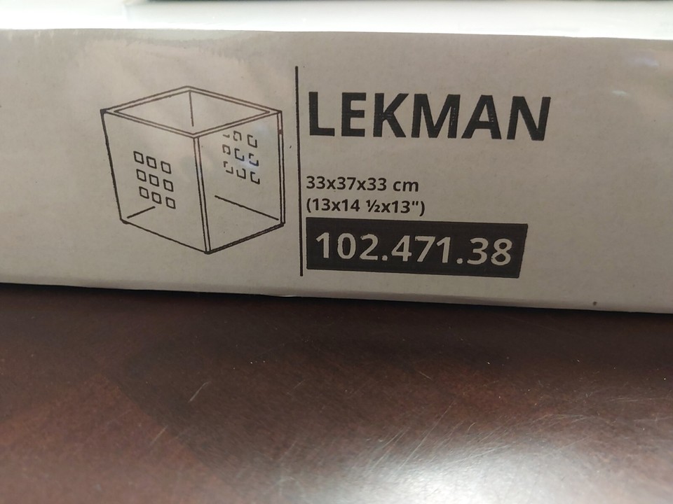IKEA LEKMAN Storage Organize Bin Box 13x13x14.5 White 102.471.38 ...