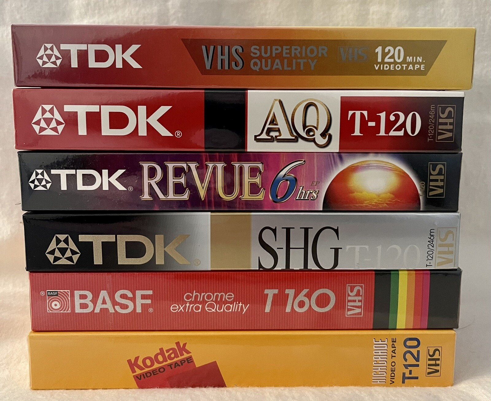 VHS Tapes TDK, Kodak, Basf Lot of 6 Blank New Sealed T-120, T-160 | eBay