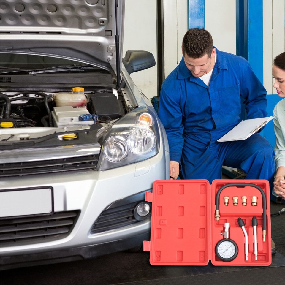 Compression Tester for Petrol Engine Injector 0-300 PSI Gauge Car ...