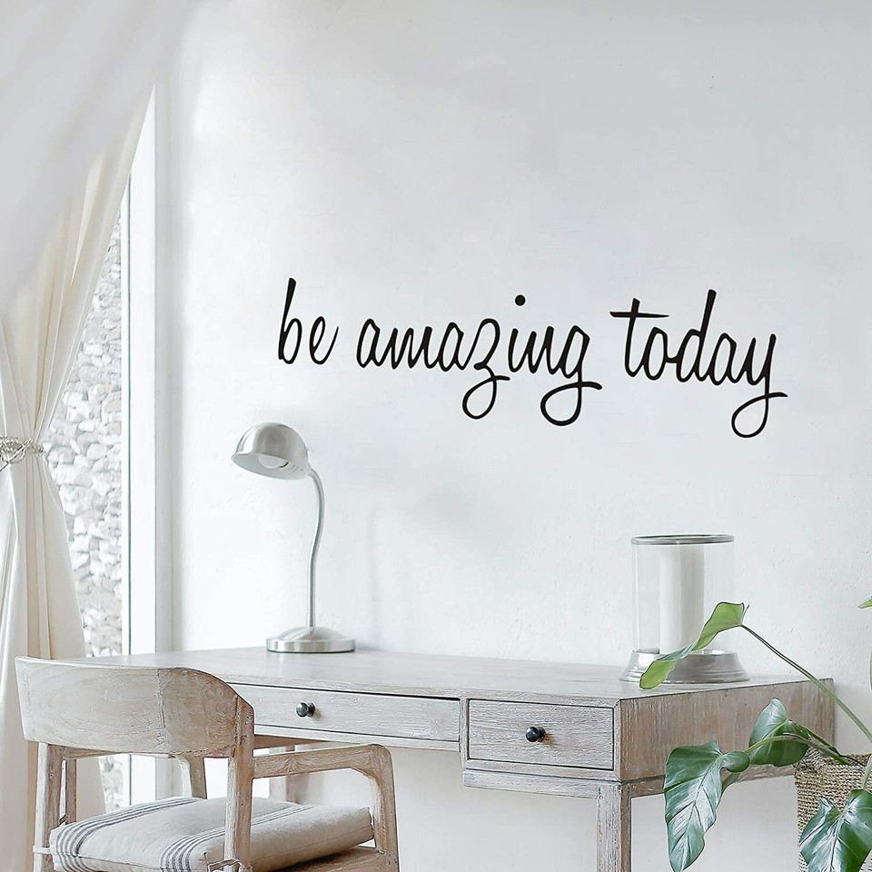 BE AMAZING TODAY Inspirational Wall Decal Vinyl Home Decor Words ...