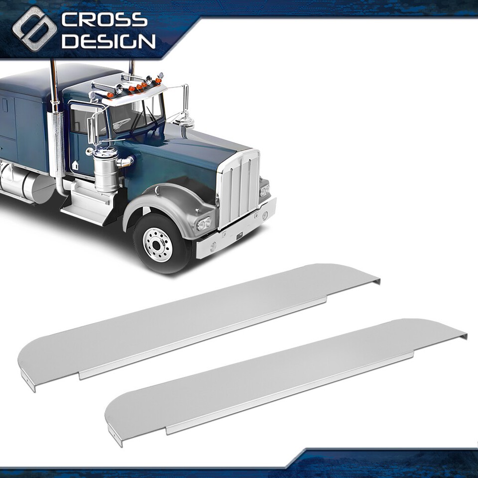 Silver 5" Stainless Steel Chop Top Door Trim For Kenworth T600 T660 ...