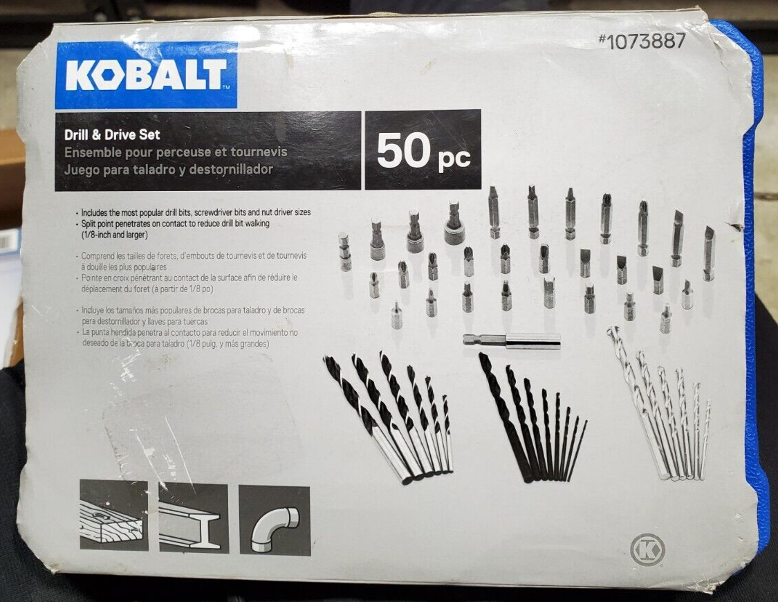 Kobalt 50pc Drill & Drive Bit Set - 1/8-inch & Larger Bits + Holder | eBay