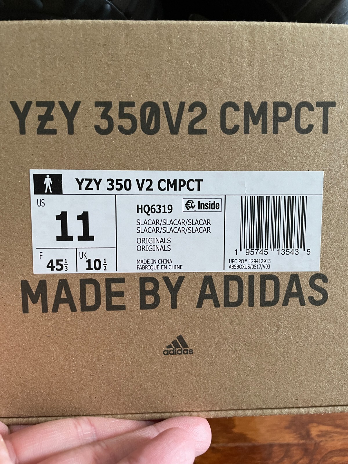 Adidas Yeezy Boost 350 V2 CMPCT Slate Carbon Size 10-10.5 HQ6319 NEW ...