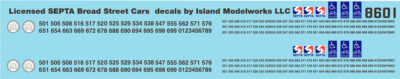 8601 SEPTA HO Broad Street decals by Island Modelworks | eBay