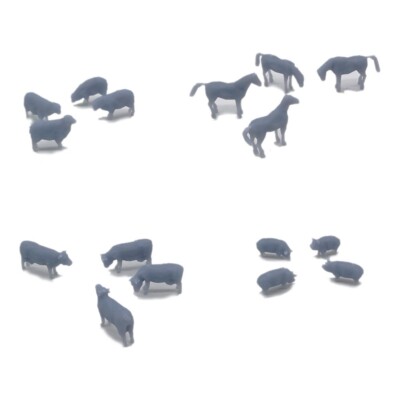 Outland Models Railway Scenery Farm Animal Set: Horse Sheep Cow Pig 1: ...