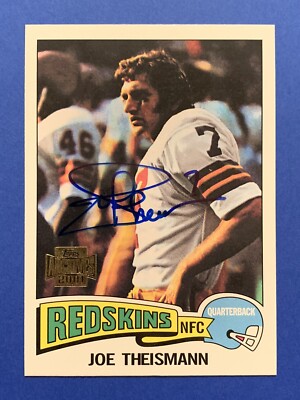 JOE THEISMANN CF HOF Signed 2001 Archives 1975 Topps ROOKIE Redskins ...