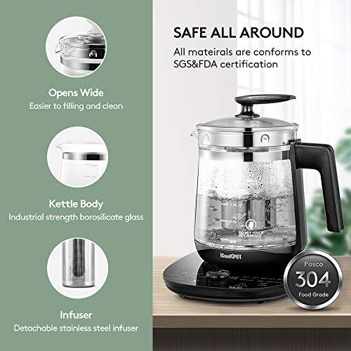 ICOOKPOT Electric Kettle Temperature Control Glass Tea Kettle ...