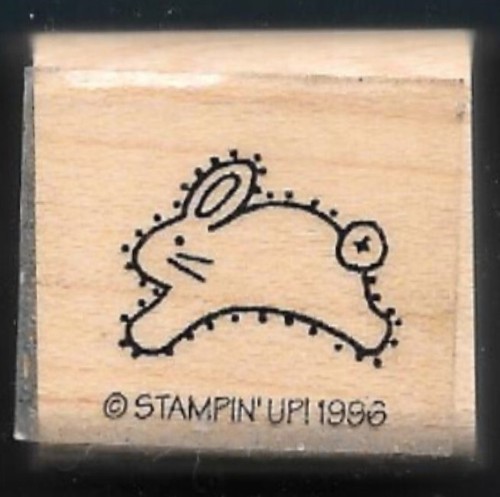 BUNNY RABBIT SEW STITCH BUTTON Animal Forest Nature STAMPIN UP wood ...