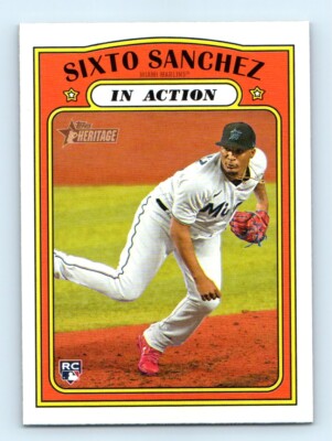 2021 Topps Heritage In Action Sixto Sanchez Rookie Miami Marlins #16 | eBay
