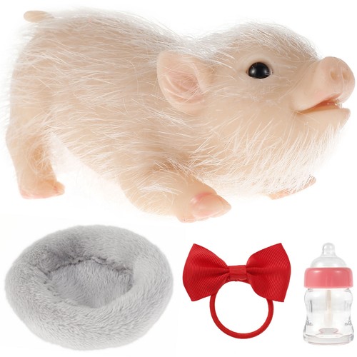 6Inch Silicone Pig Doll Toy Mini Soft Lifelike Silicone Pig Doll Cute ...