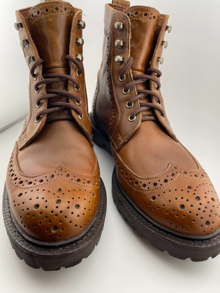 Allen Edmonds Long Branch Wing Tip Derby Brown Leathe… - Gem