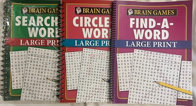 Lot of 3 Brain Games Word Searches & Find a Word, Circle A Word New ...