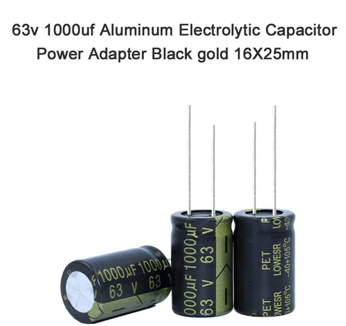 63v 1000uf Aluminum Electrolytic Capacitor Power Adapter Black gold ...