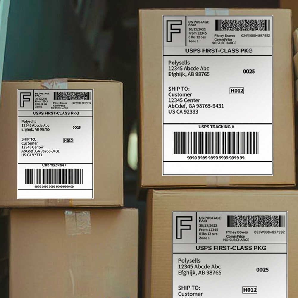 1-UP Full Sheet Shipping Labels Self Adhesive Blank 8.5" x 11" White ...