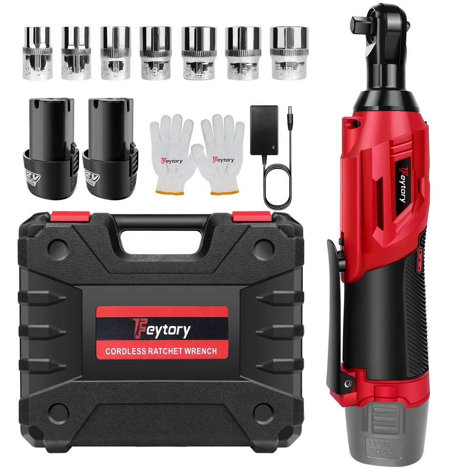Cordless Impact Ratchet Wrench Driver Electric Rattle Nut Gun Sockets ...
