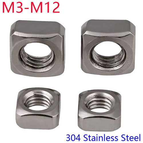 M3 M4 M5 M6 M8 M10 M12 304 Stainless Steel Square Nuts Machine Screw ...