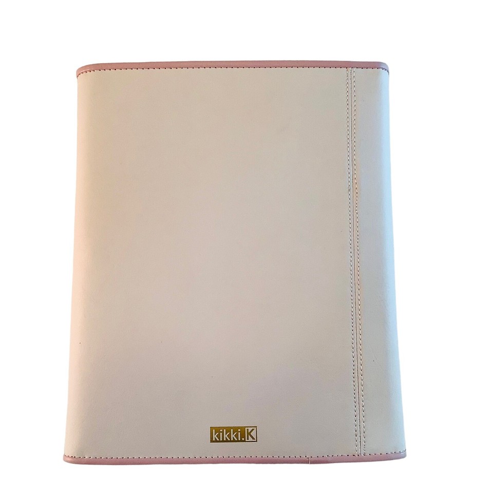 Kikki.K Leather Compendium Pink Trifold Notepad Padfolio "Today is Your ...