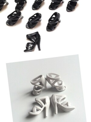 40 Pairs 2colour High Heel pliable silicone Shoes for11.5" (30CM) Doll ...