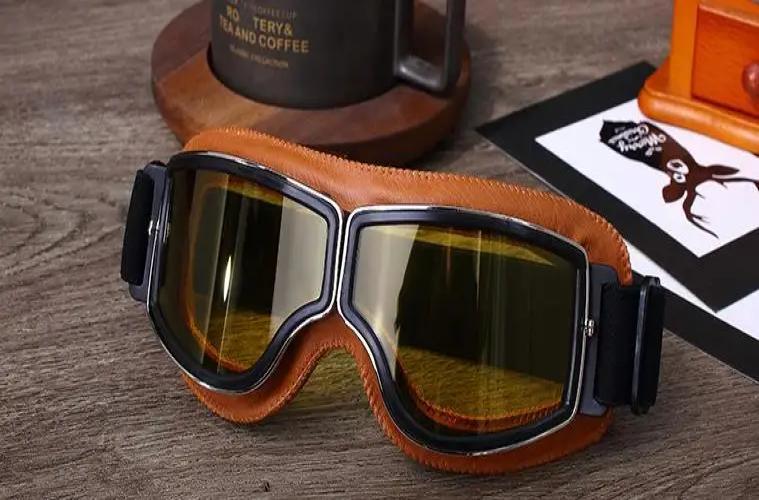 New Motorcycle Goggles Fit Over Glasses For Men Vintage Leather Riding ...