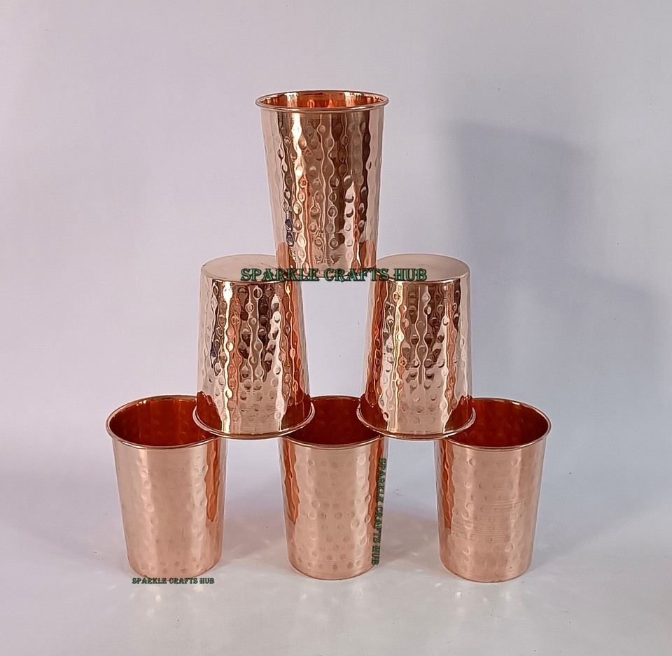 Pure Copper Tumbler, Antique Copper Glass, Wine Glass 12 Piece ...