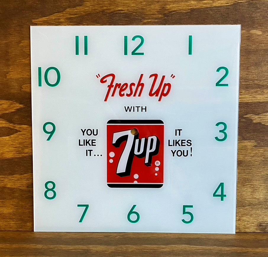 15" 7 Up Square Replacement Clock Face for Pam FREE SHIP | eBay