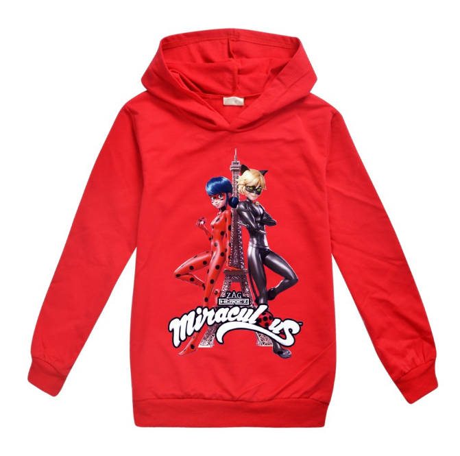 Kids Boys Girls Miraculous Ladybug Hoodie Sweatshirt Childern Pullover ...