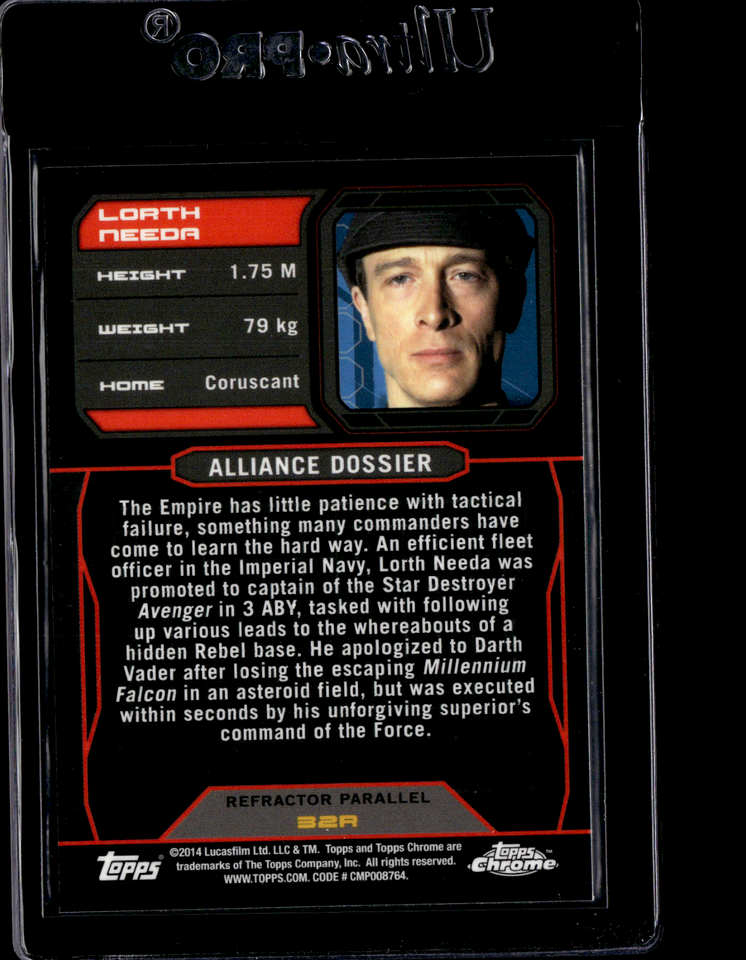 2014 Topps Star Wars Chrome Perspectives Refractor #32R Lorth Needa | eBay