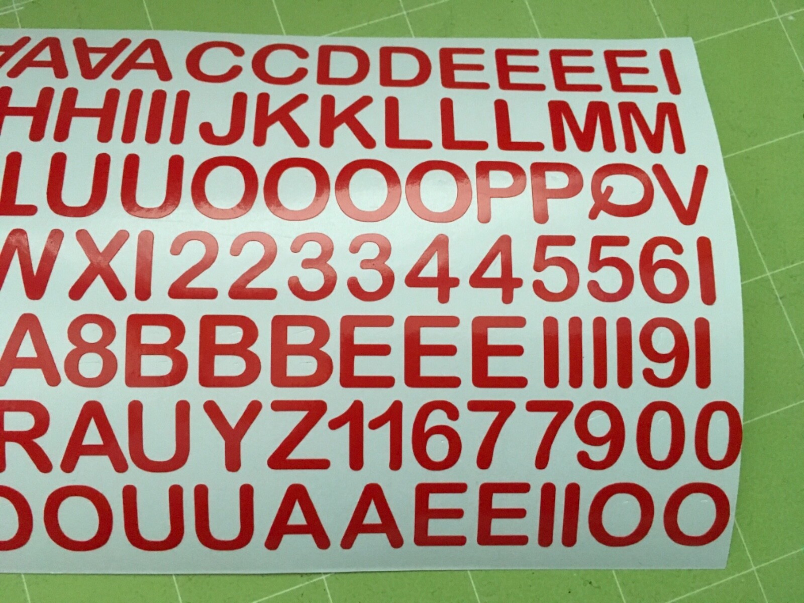 VINYL LETTERS 100 + Red 13mm tall Stick on Self Adhesive Letters ...