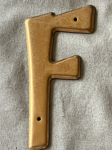 Initial F Vintage Copper Brass MCM Wall Decor House Signage Mailbox ...