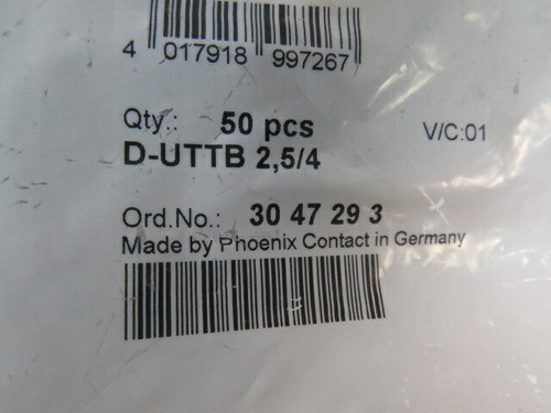 Phoenix Contact 3047293 Terminal Block End Plate 50-Pack NWB | eBay