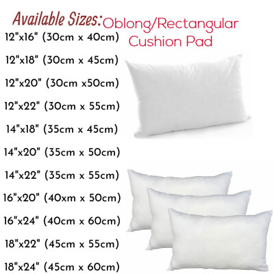 Rectangular Oblong Shape Cushion Pads Inner Inserts Hollowfiber Filled ...