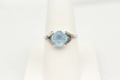 Sterling Silver Sky Blue Stone Fashion Ring Sz 6.75 | eBay