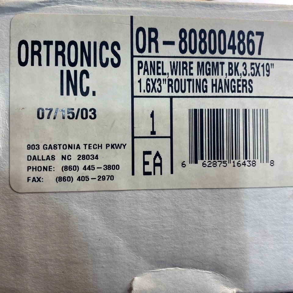 Ortronics OR-808004867 2U Horizontal Cable Management Panel 5-Ring ...