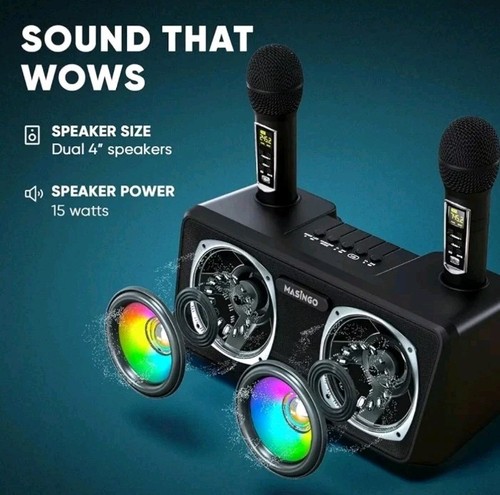 New MASINGO Karaoke Machine for Adults and Kids 2022 Presto G2 Black | eBay