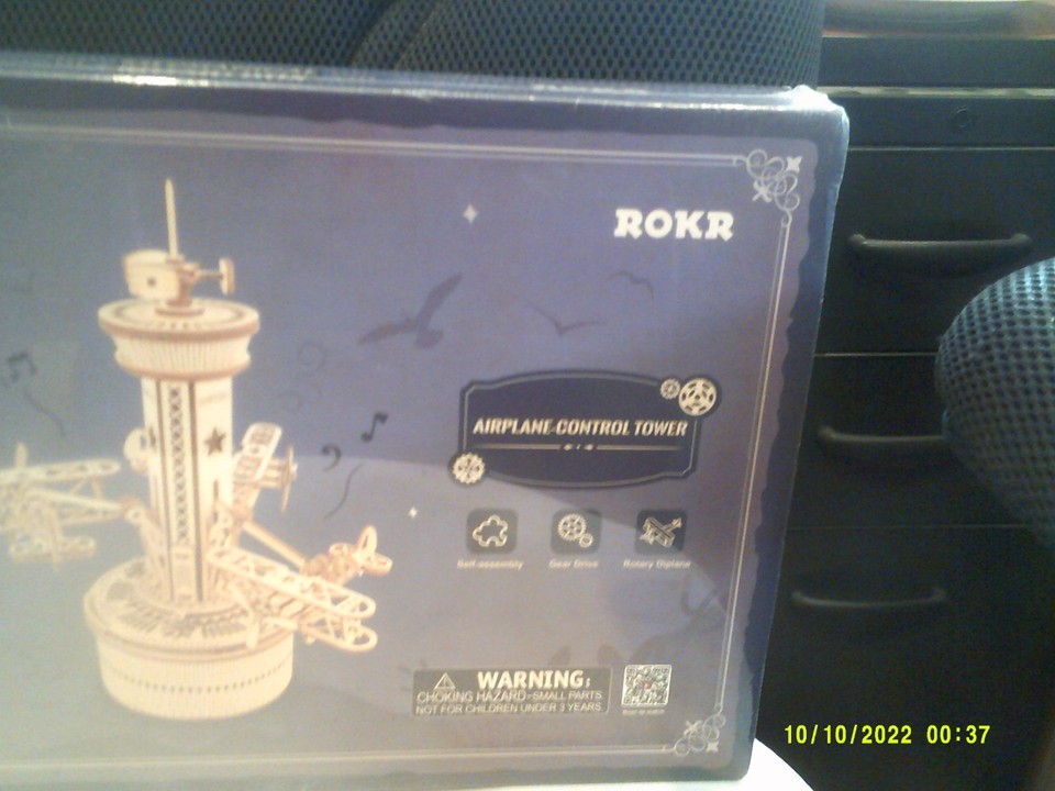 NIB (Sealed) ROKR Mech Music Box-Airplane Control Tower-3D Puzzle-AMR ...