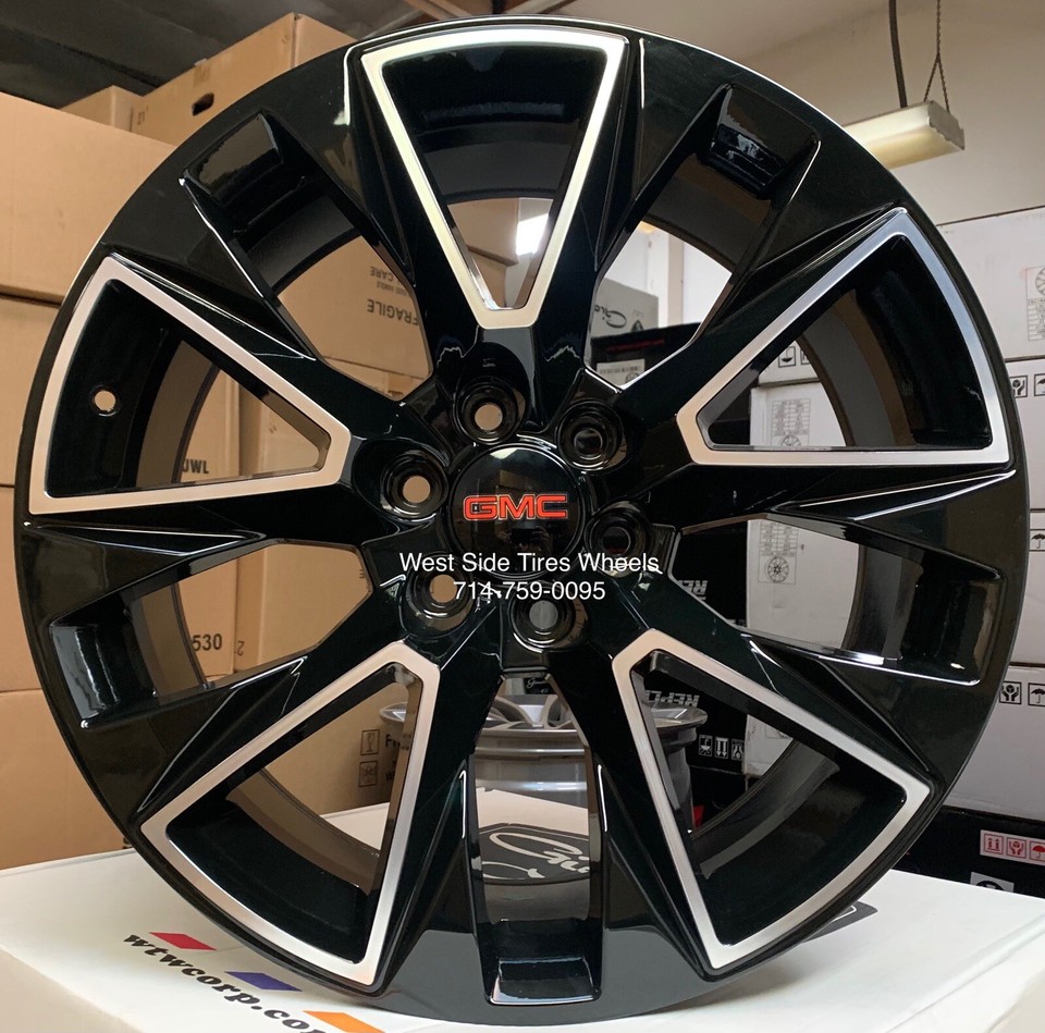 26” CHEVY TAHOE SILVERADO LTZ STYLE RIMS SIERRA YUKON BLACK MACHINE ...