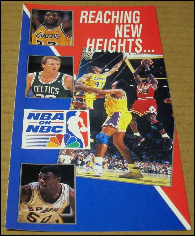 1991 NBA on NBC Print Ad Advertisement Michael Jordan Larry Bird Magic ...