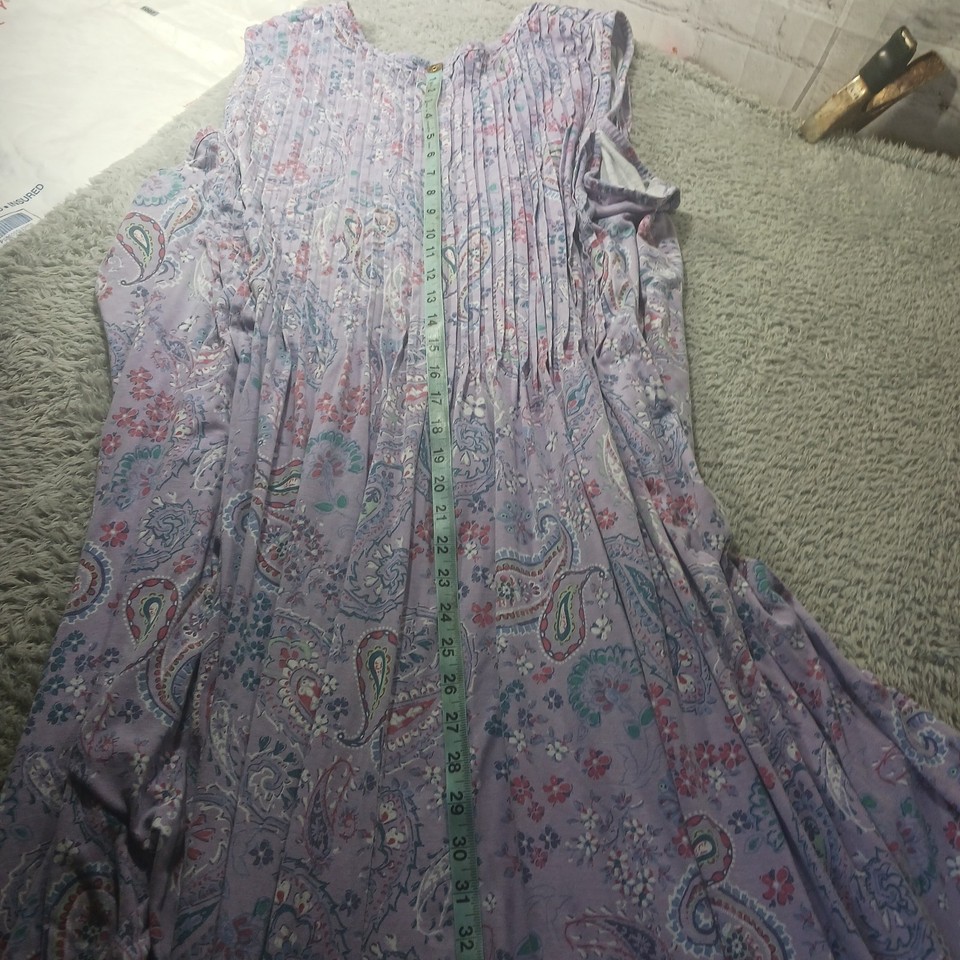 Woman Within Dress 4X Sleeveless Maxi Paisley Festival Cottagecore Boho ...