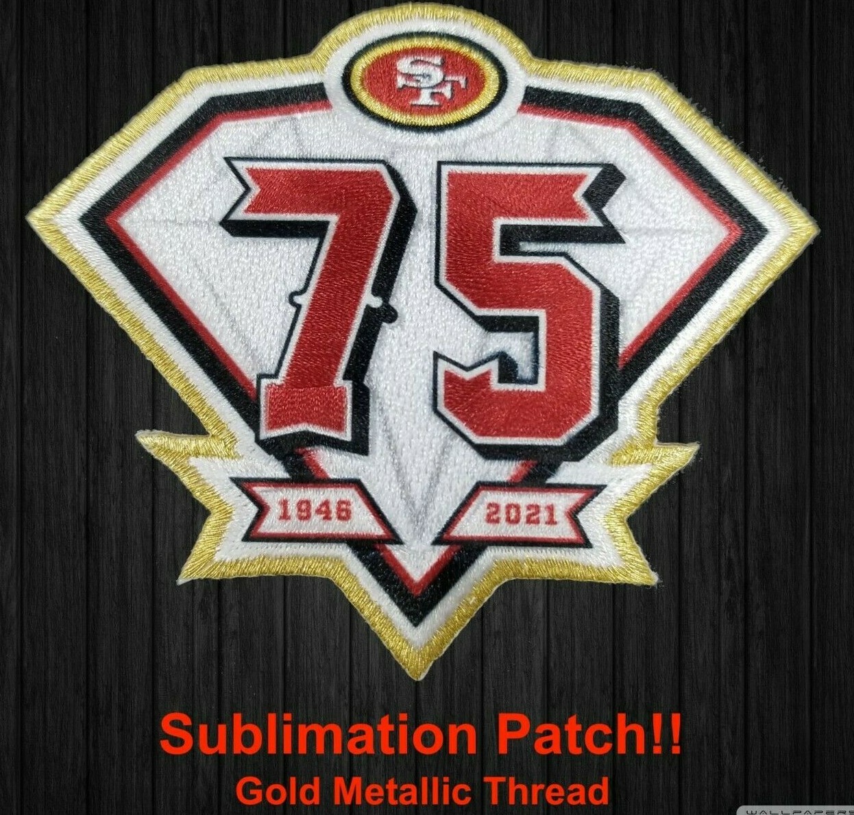 SAN FRANCISCO 49ers 75th Anniversary Patch Football Jersey Official ...