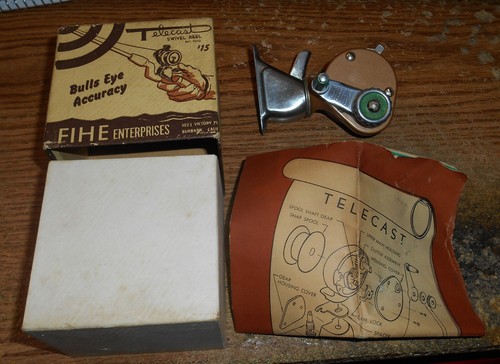 VINTAGE FIHE ENTERPRISES TELECAST SWIVEL REEL/IN BOX/ULTRA RARE! | eBay