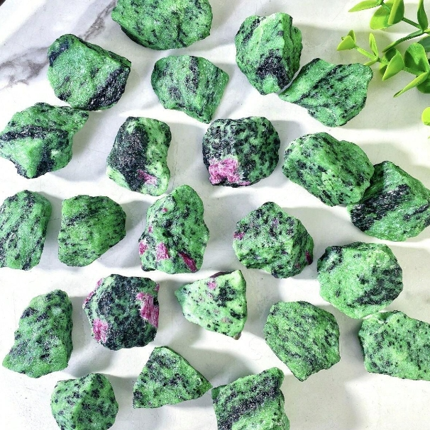 10Pcs Lot Rough Ruby Zoisite Stone Chunks Healing Energy Crystal ...