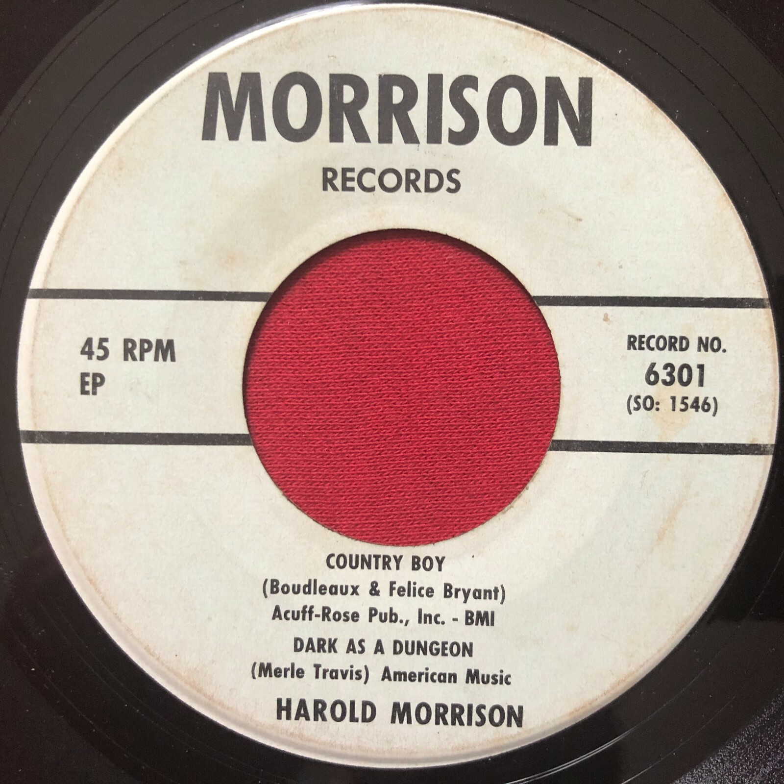 HAROLD MORRISON ~ RARE PRIVATE BLUEGRASS 45 EP CANNON BALL BLUES ...