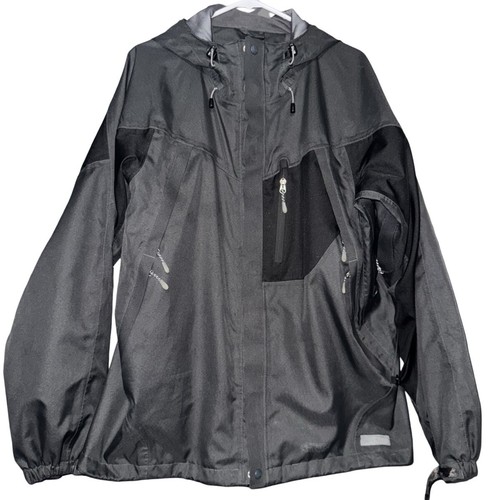 REI E1 Elements Jacket L Hooded Full Zip Windbreaker Rain Coat Zip In Vented | eBay
